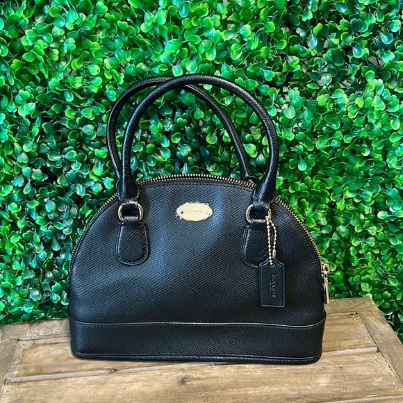 Coach | Bags | New Authentic Coach Black Cross Grain Leather Mini Cora ...